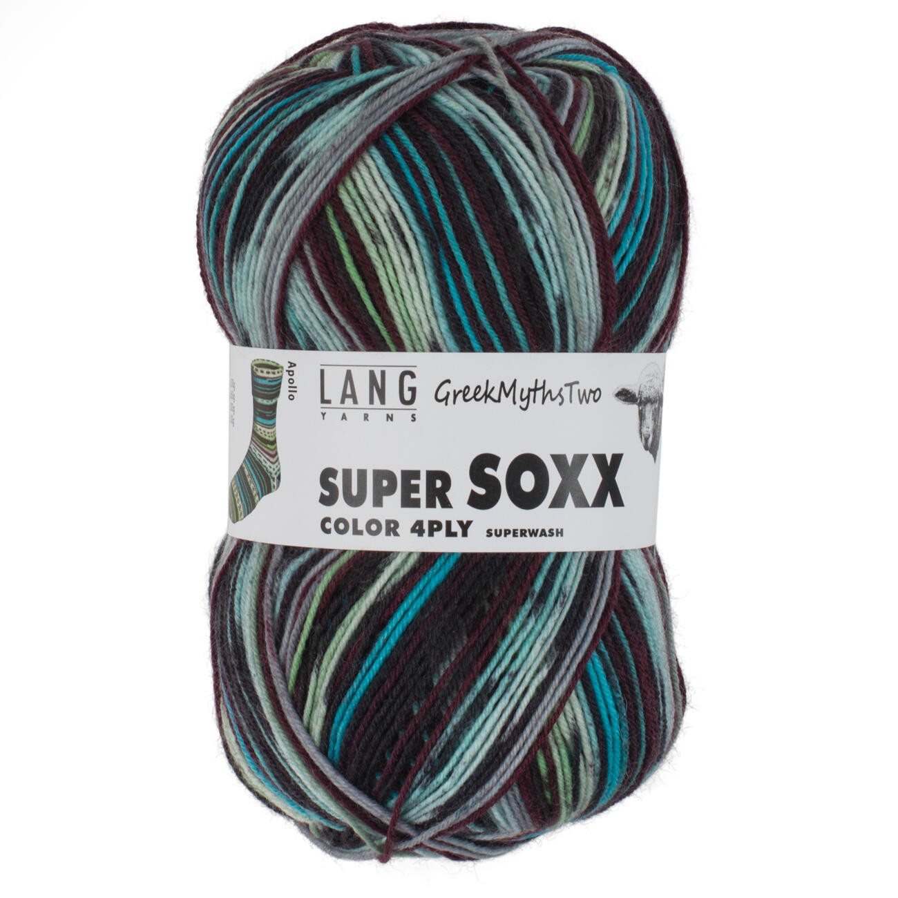 Sockenwolle Super Soxx Greek Myths Two 4-fach von LANG Yarns, 5 versch. Farben