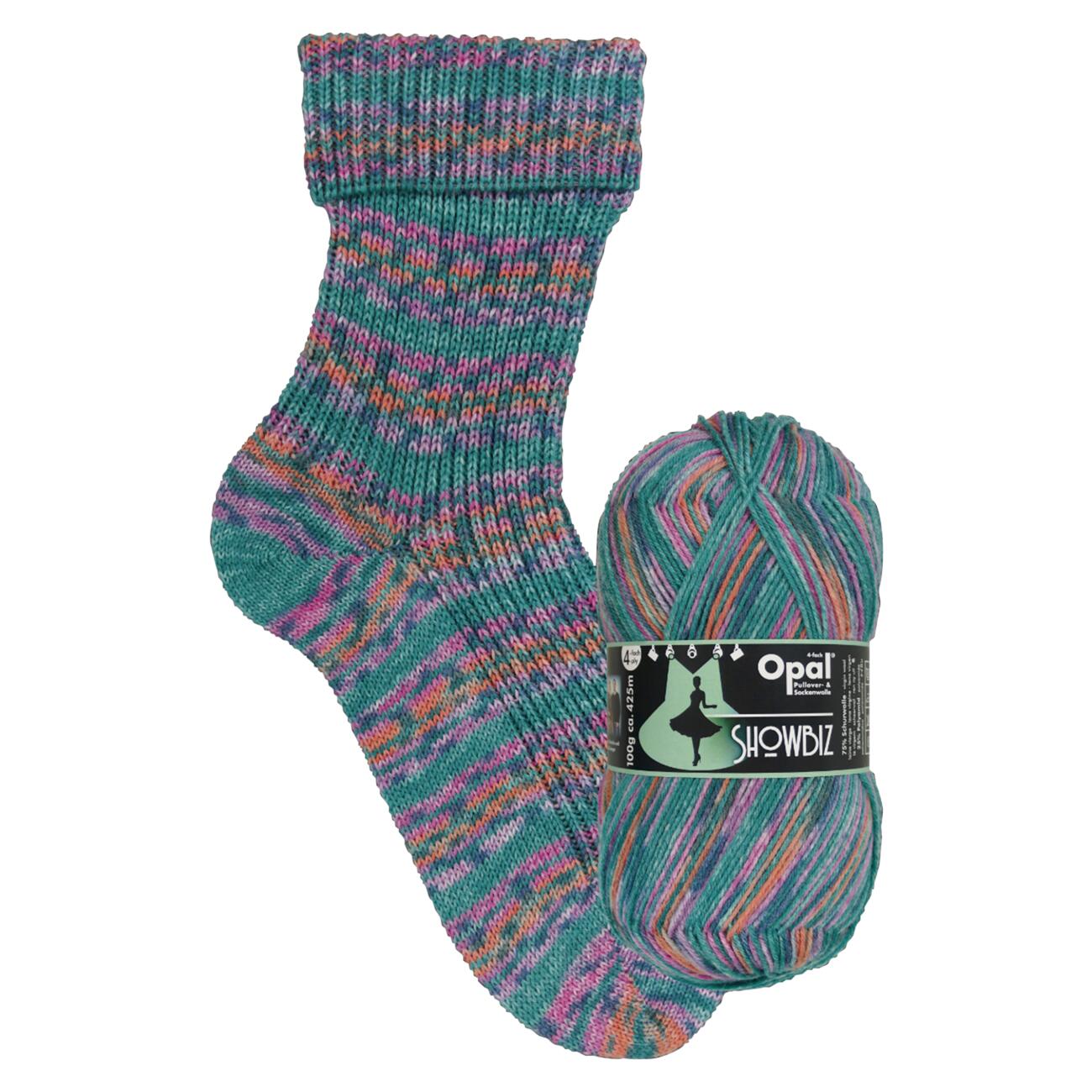 Sockenwolle Showbiz 4-fach von Opal, 6 versch. Farben