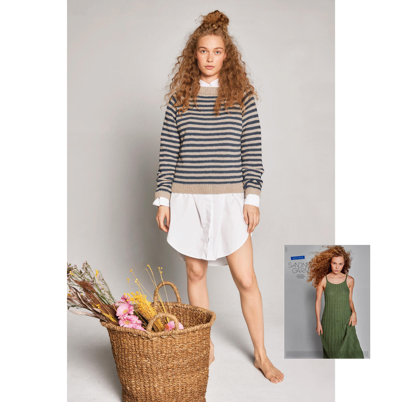 Anleitung 076/3, Pullover aus Line von Sandnes Garn, 2 versch. Farben