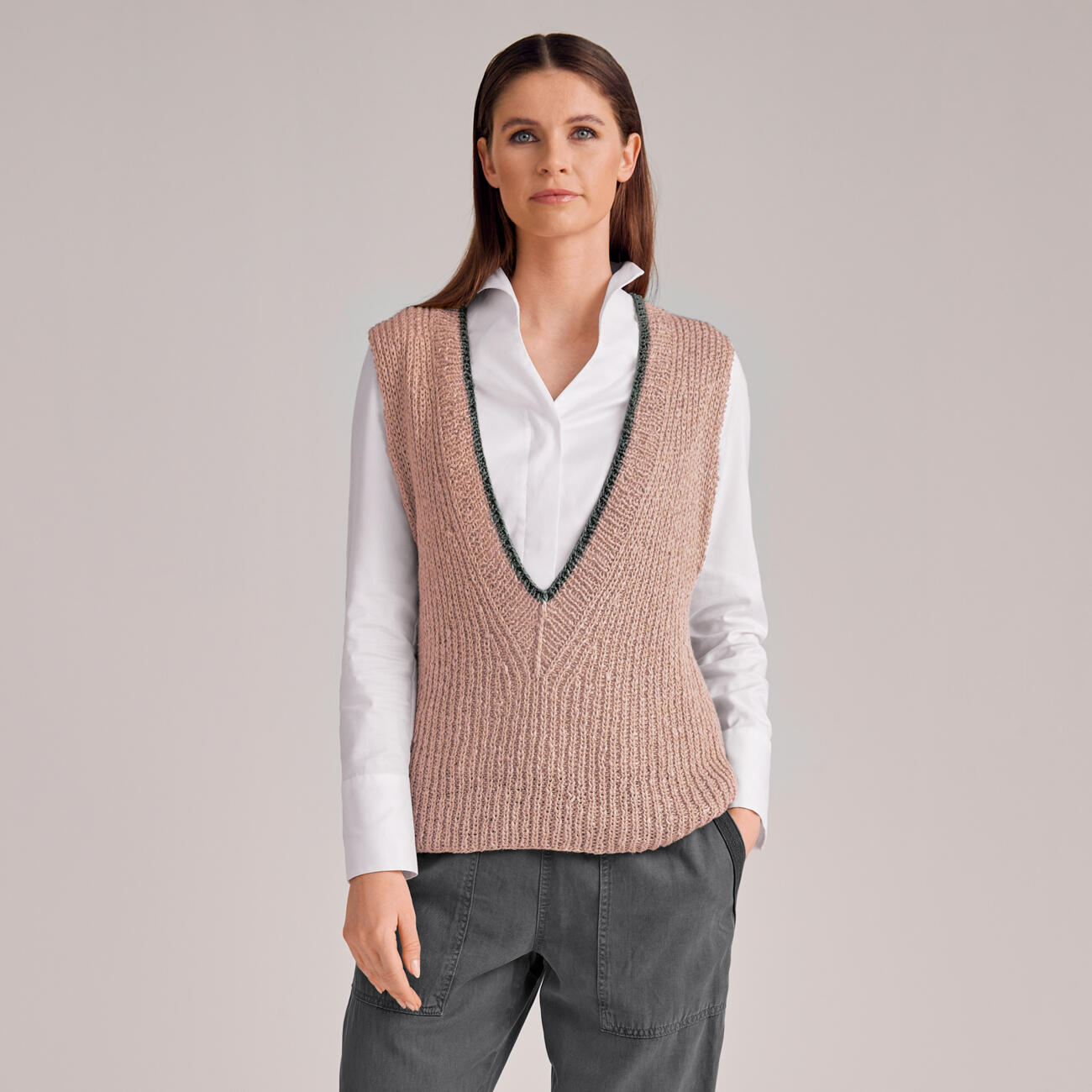 Anleitung 309/3, Pullunder aus Varese von Junghans-Wolle, 2 versch. Farben