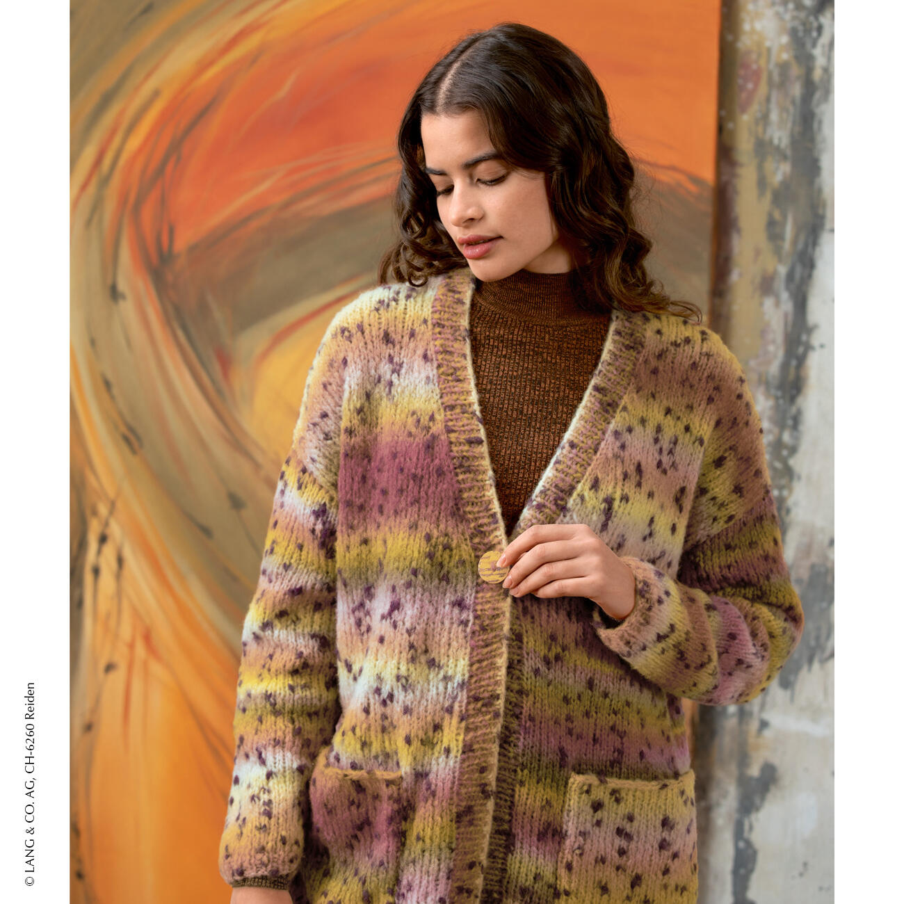 Anleitung 496/3, Jacke aus Cloud Tweed von LANG Yarns, 1 versch. Farben