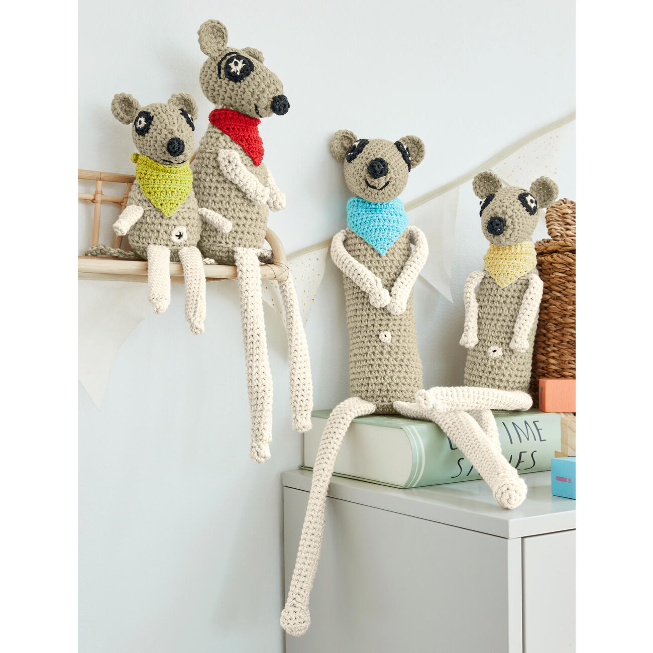 Anleitung 112/4, Erdmännchen aus Cotone-Emozione und Cottonprima von Junghans-Wolle, 3 versch ...